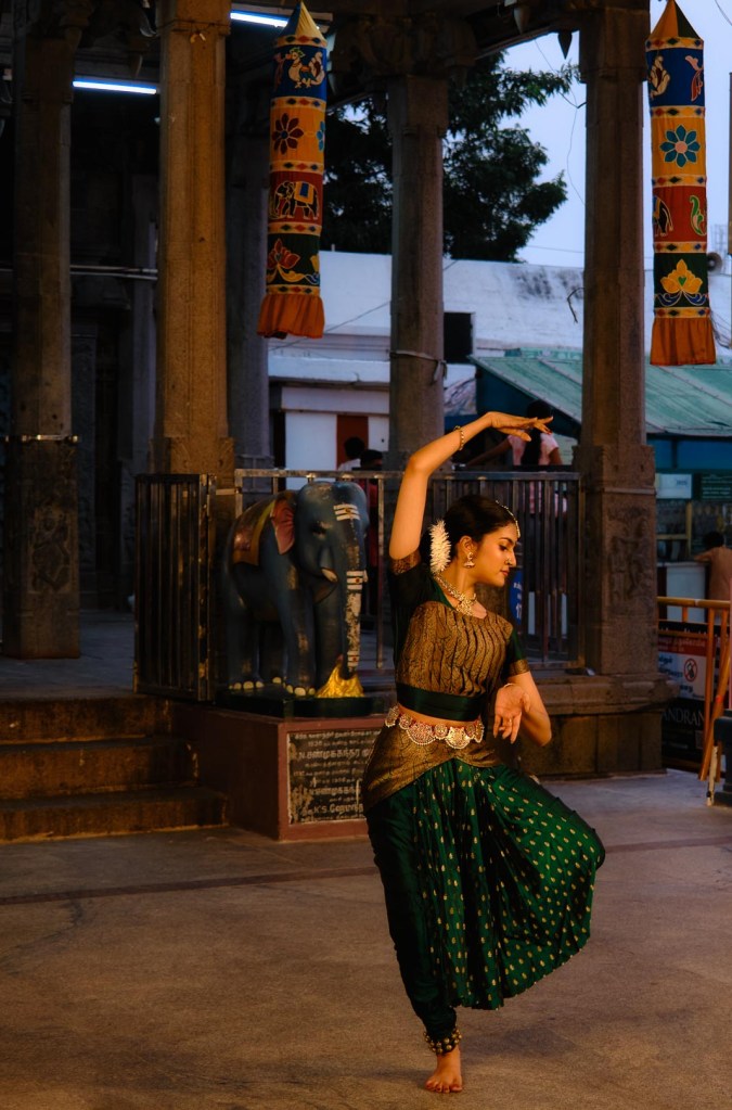 An Indian Classical dancer performing Bharatanatyam at Kapaleeshwarar ...